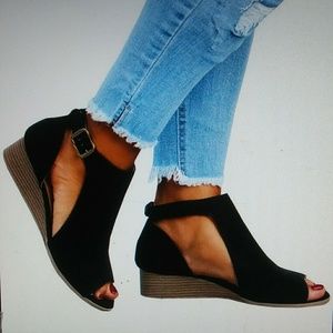 Unbranded | Shoes | New Womens Open Toe Side Cutout Wedge Sandals ...